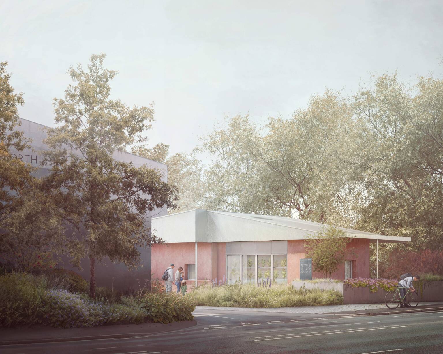 Work to build a garden workshop and yard designed by Mary Duggan ...